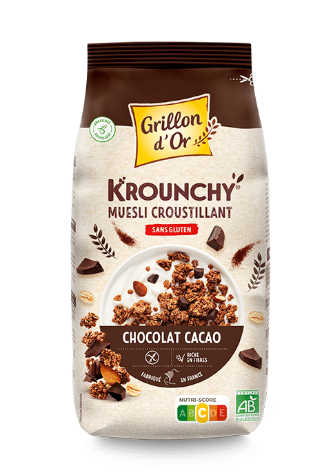 Krounchy chocolat cacao sans gluten 500g - Grillon d'Or